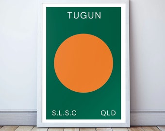 Rainbow Bay, Australia, Queensland Poster, Surf Lifesaving, SLSC Art ...