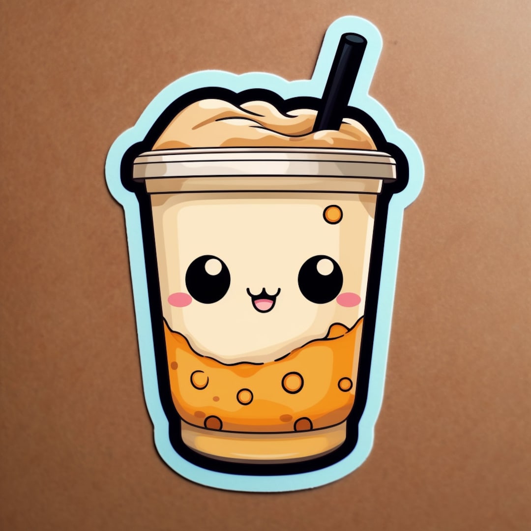 Set of 6 Cute Milktea Stickers High Quality Die Cut Water - Etsy