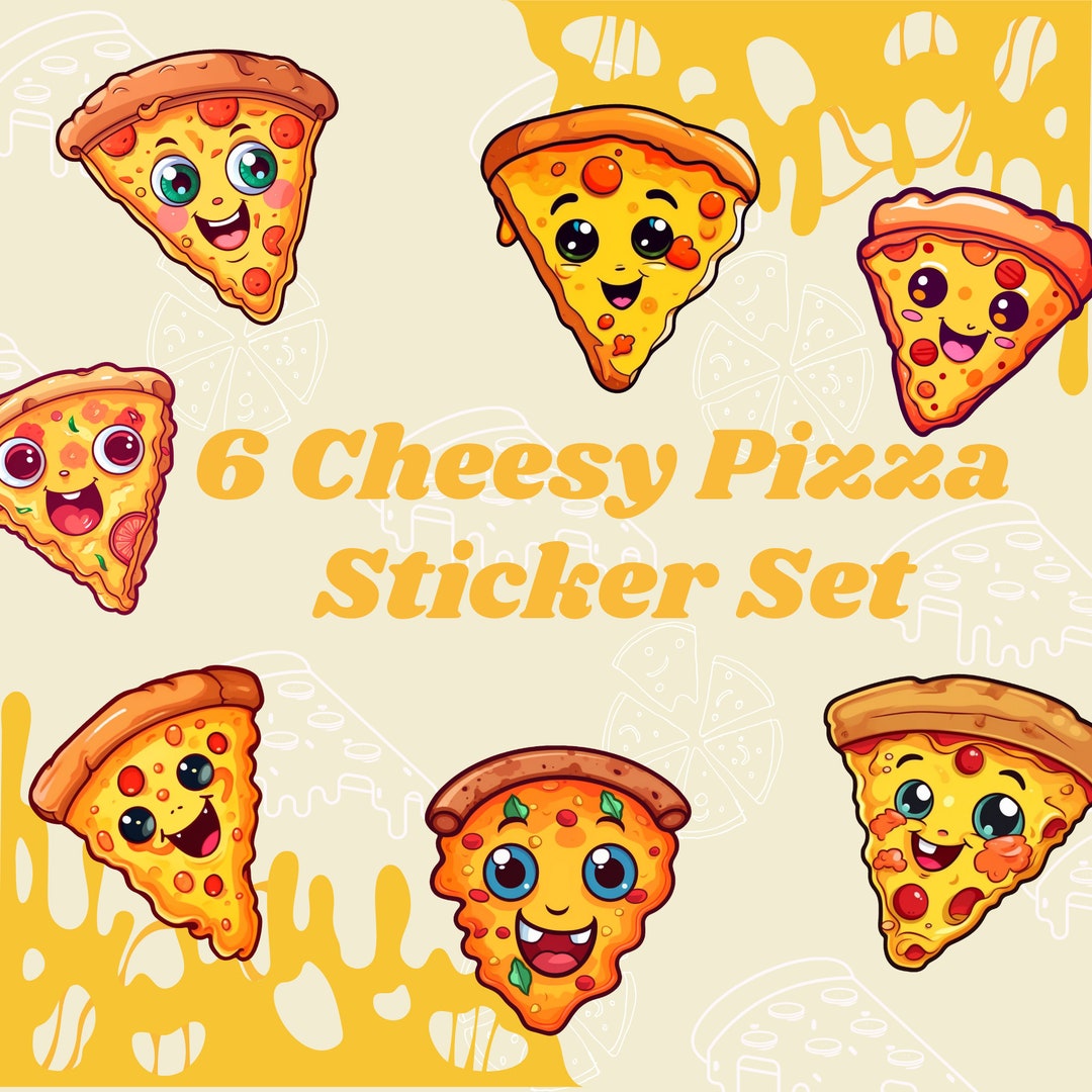Cute Pizza Sticker Bundle Pack Sticker Water Resistant Sticker Stickers ...