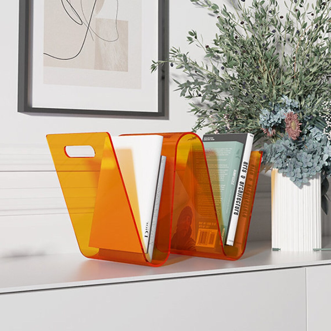High Shine Acrylic Bookshelf Display Shelf & Organizer - Etsy