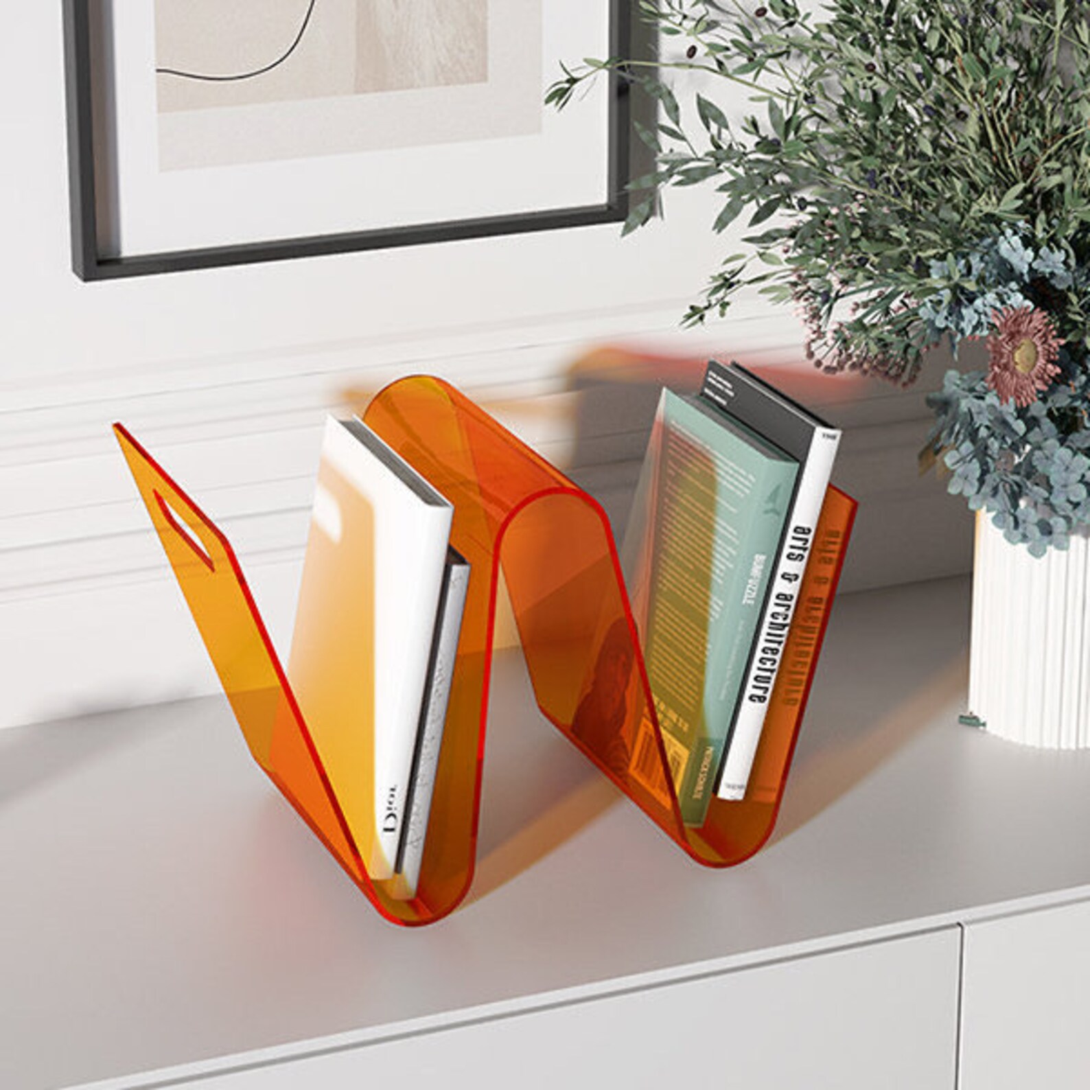 High Shine Acrylic Bookshelf Display Shelf & Organizer - Etsy