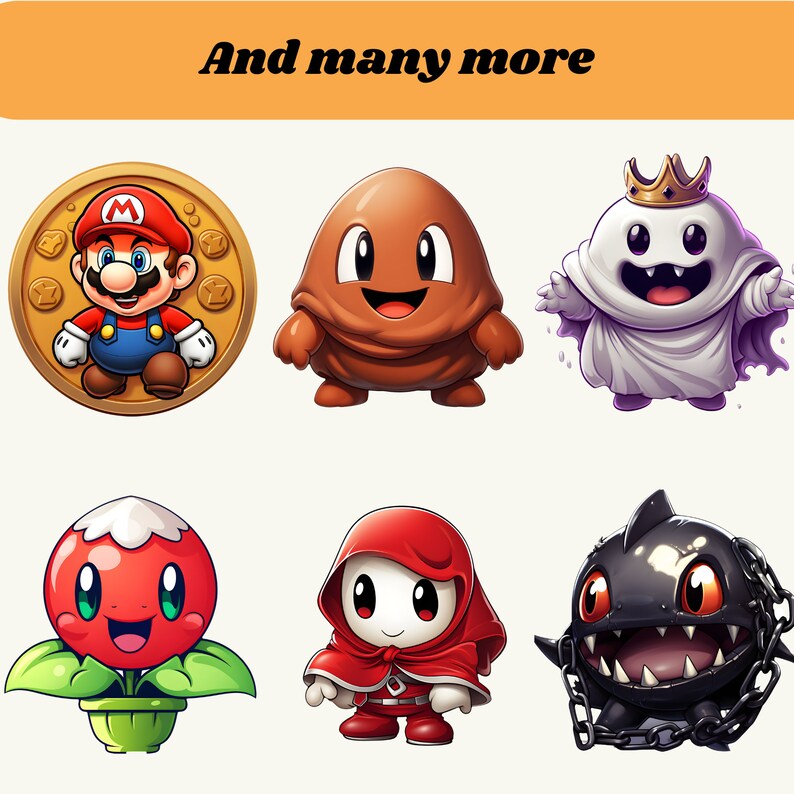 Super Mario Clipart Bundle: 150+ PNG Stickers (digital) - Etsy