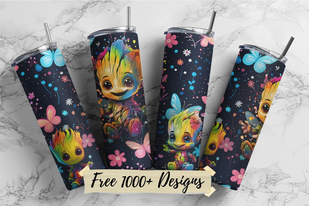 3D Baby Groot Tumbler Wrap, Groot Wrap, Groot Tumbler, Groot ...