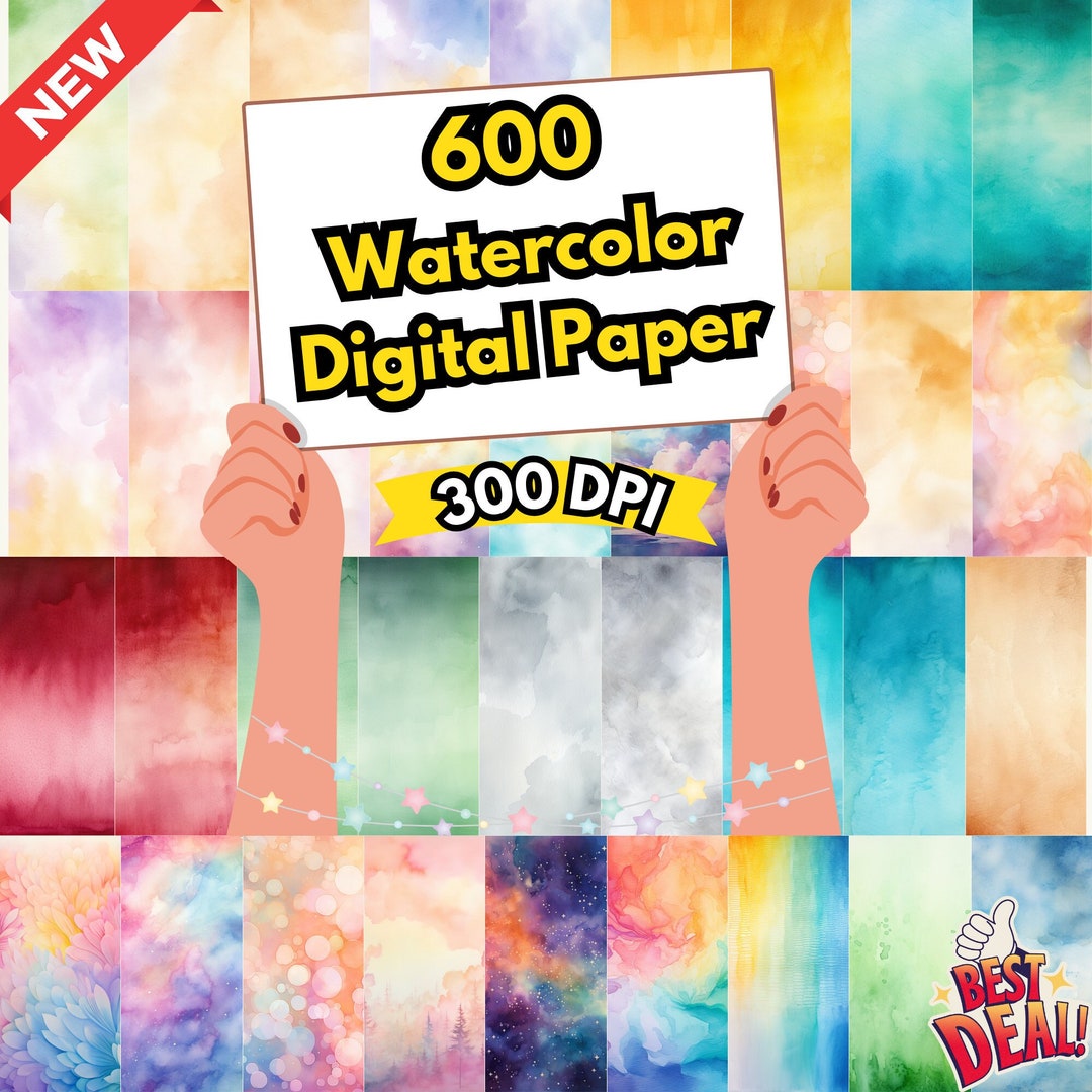 Ombre Watercolor Digital Paper Pastel Texture Rainbow Northern Lights ...