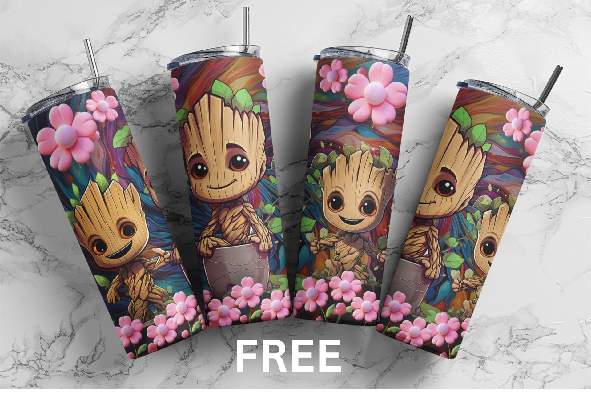 3D Baby Groot Tumbler Wrap Groot Wrap Groot Tumbler Groot - Etsy Australia