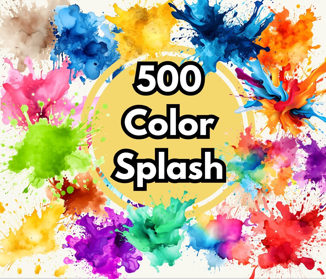 Watercolor Splash Clipart: 400 PNG Color Splatters (commercial Use) - Etsy