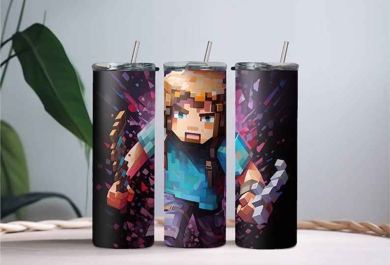 20oz Minecraft Tumbler Wrap 12oz Kids Minecraft Wrap - Etsy