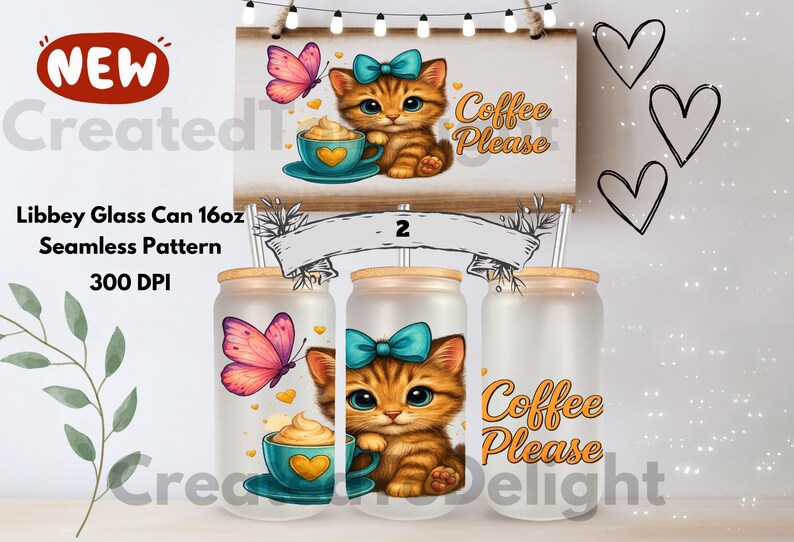 Animals Glass Can Wrap, Seamless 16oz Libbey Pattern (digital Download ...