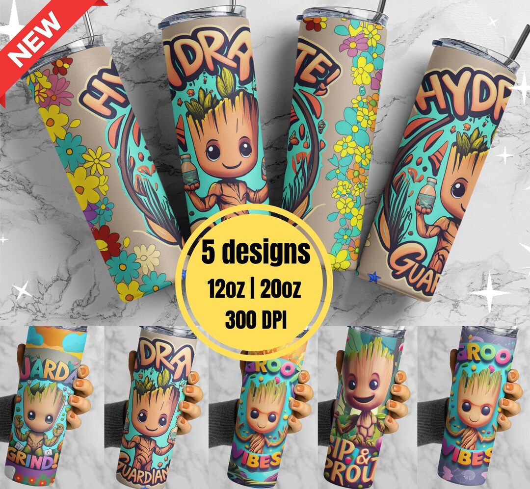 3D Baby Groot Tumbler Wrap, Groot Wrap, Groot Tumbler, Groot ...