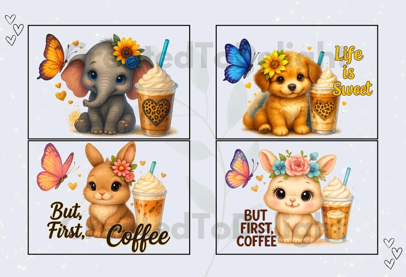 Animals Glass Can Wrap, Seamless 16oz Libbey Pattern (digital Download ...