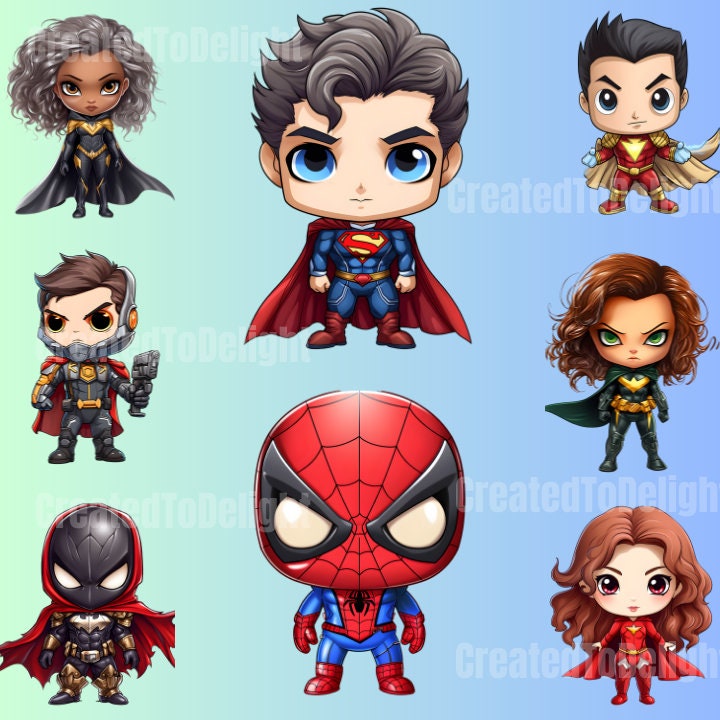 Superhero Clipart Bundle: Avengers, DC, Guardians (100 Pngs) - Etsy
