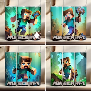 Minecraft Tumbler Wrap, 20oz, 12oz, Gaming, Sublimation, Kids, Birthday ...