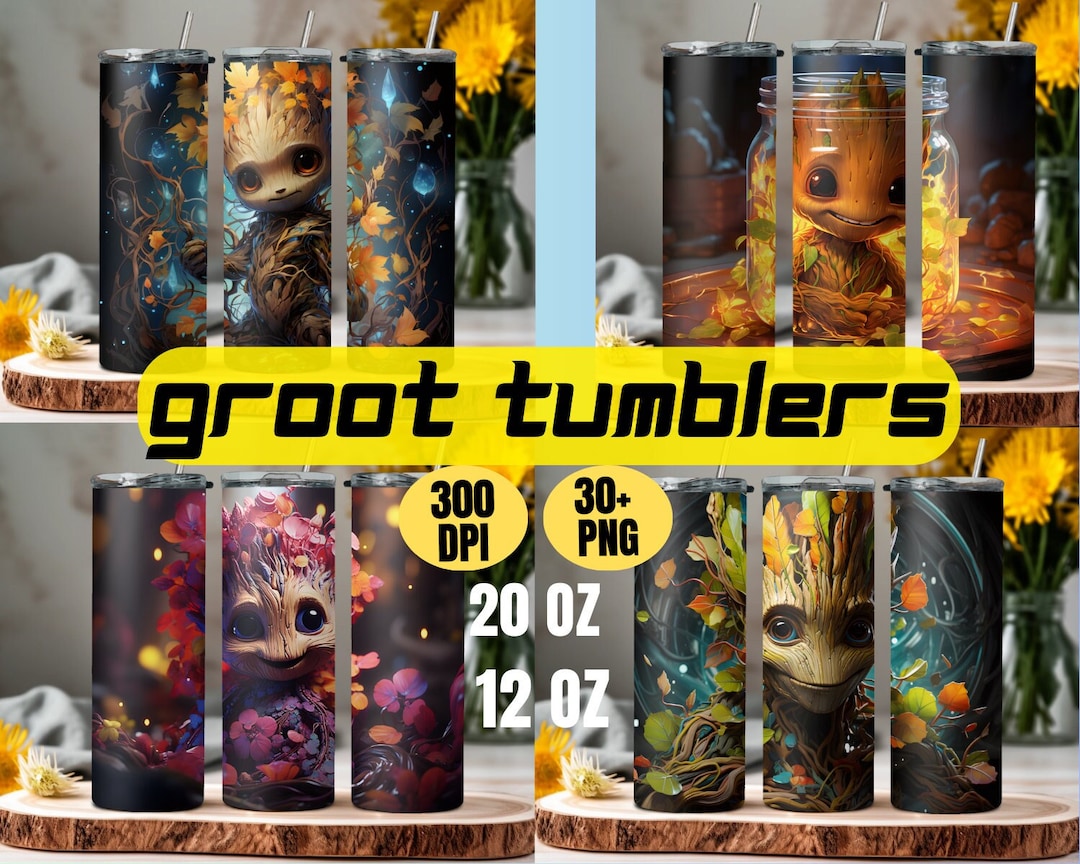 3D Groot Tumbler Wrap 20oz Groot Tumbler Wrap 12oz Groot Tumbler Wrap ...
