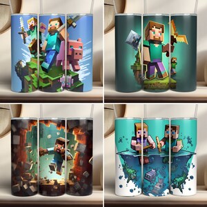 Minecraft Tumbler Wrap, 20oz, 12oz, Gaming, Sublimation, Kids, Birthday ...
