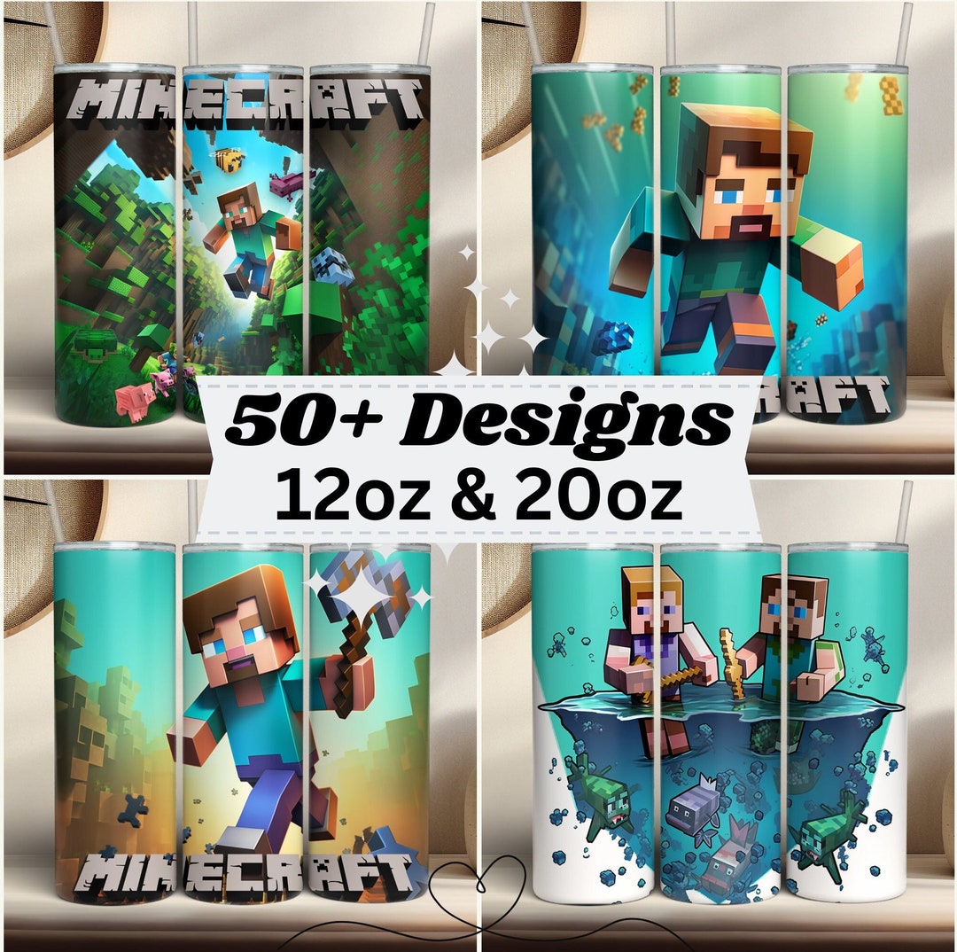 Minecraft Tumbler Wrap, 20oz, 12oz, Gaming, Sublimation, Kids, Birthday ...