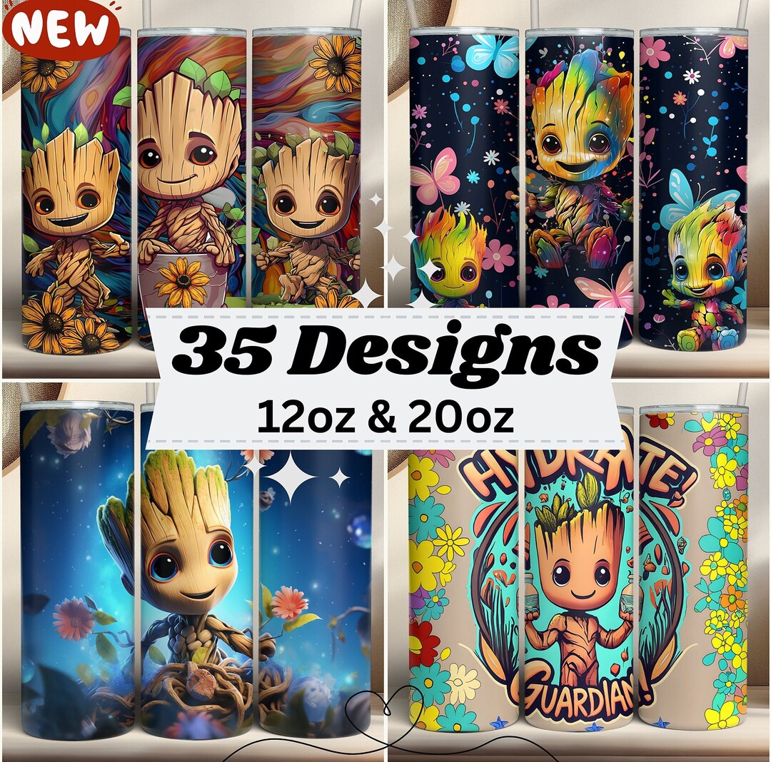 Baby Groot Tumbler Wrap: Guardians Galaxy, 20oz 12oz (digital Download ...