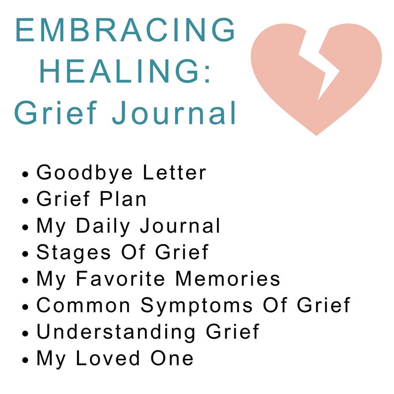 Embracing Healing: Grief Journal, Digital Download, Printable Bundle - Etsy