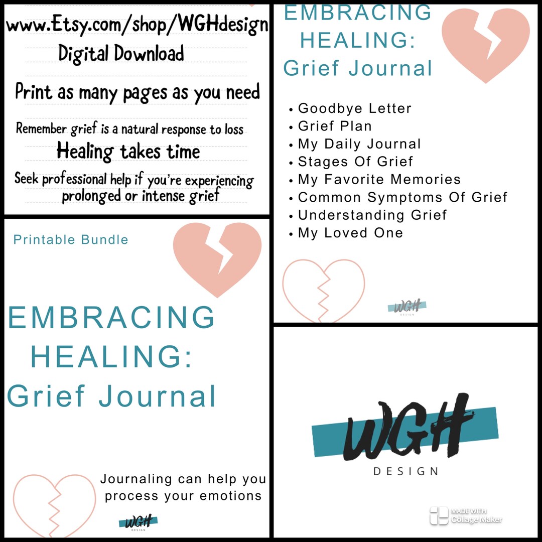 Embracing Healing: Grief Journal, Digital Download, Printable Bundle - Etsy