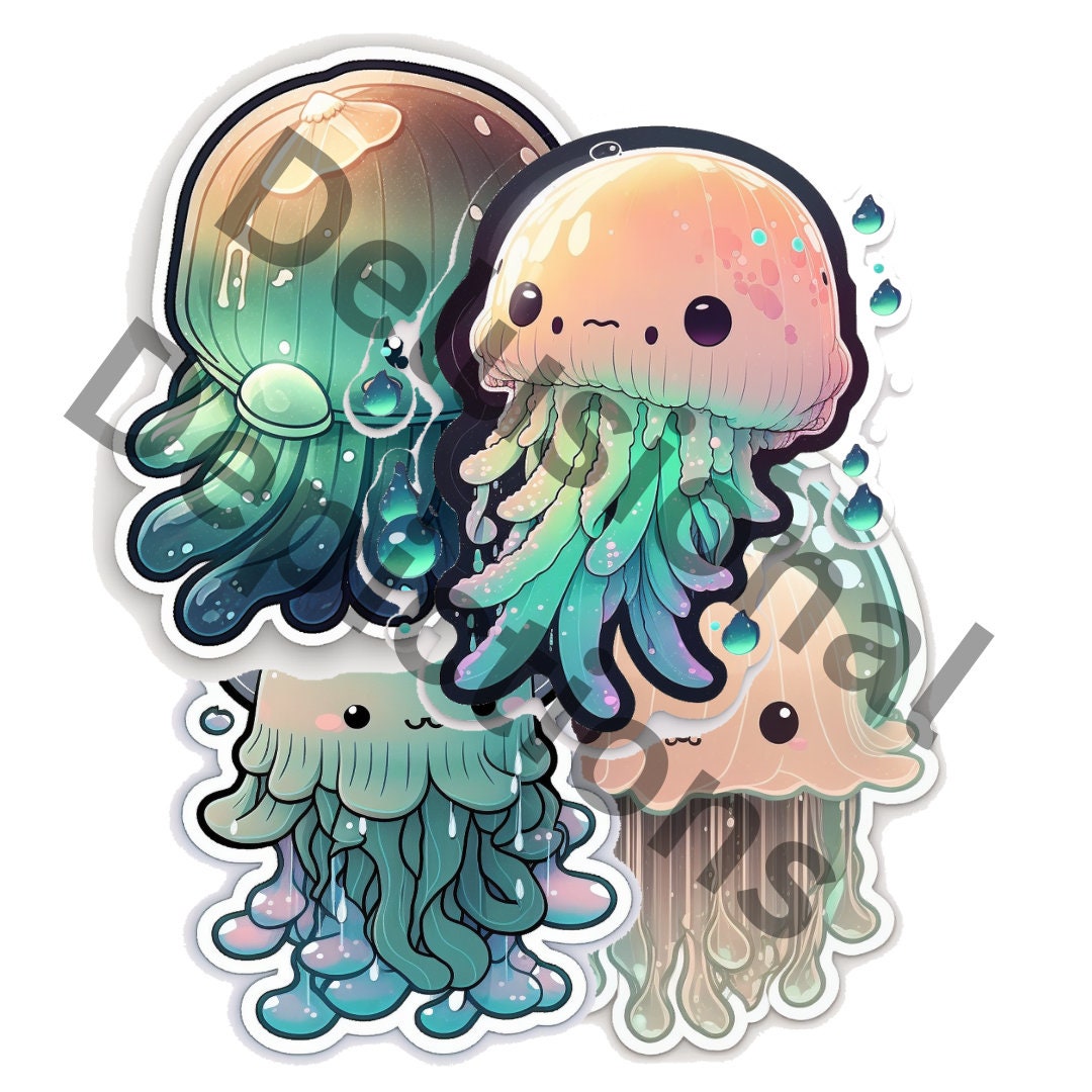 Jellyfish Digital Sticker Bundle - Etsy