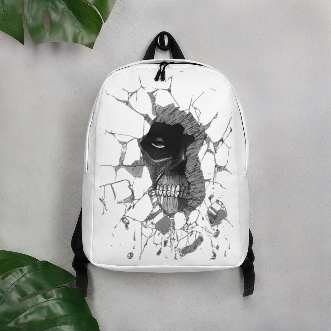 Attack on Titan Minimalist Backpack Wall Titan Design in Black and ...