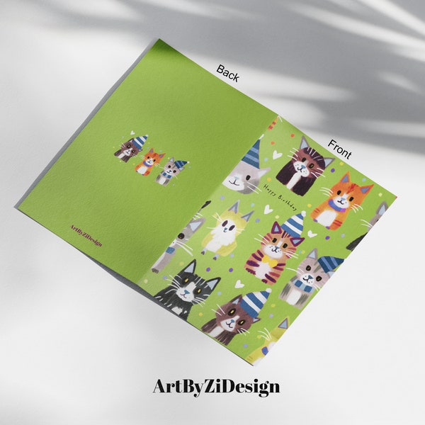 Printable Two Sides Birthday Card - Etsy