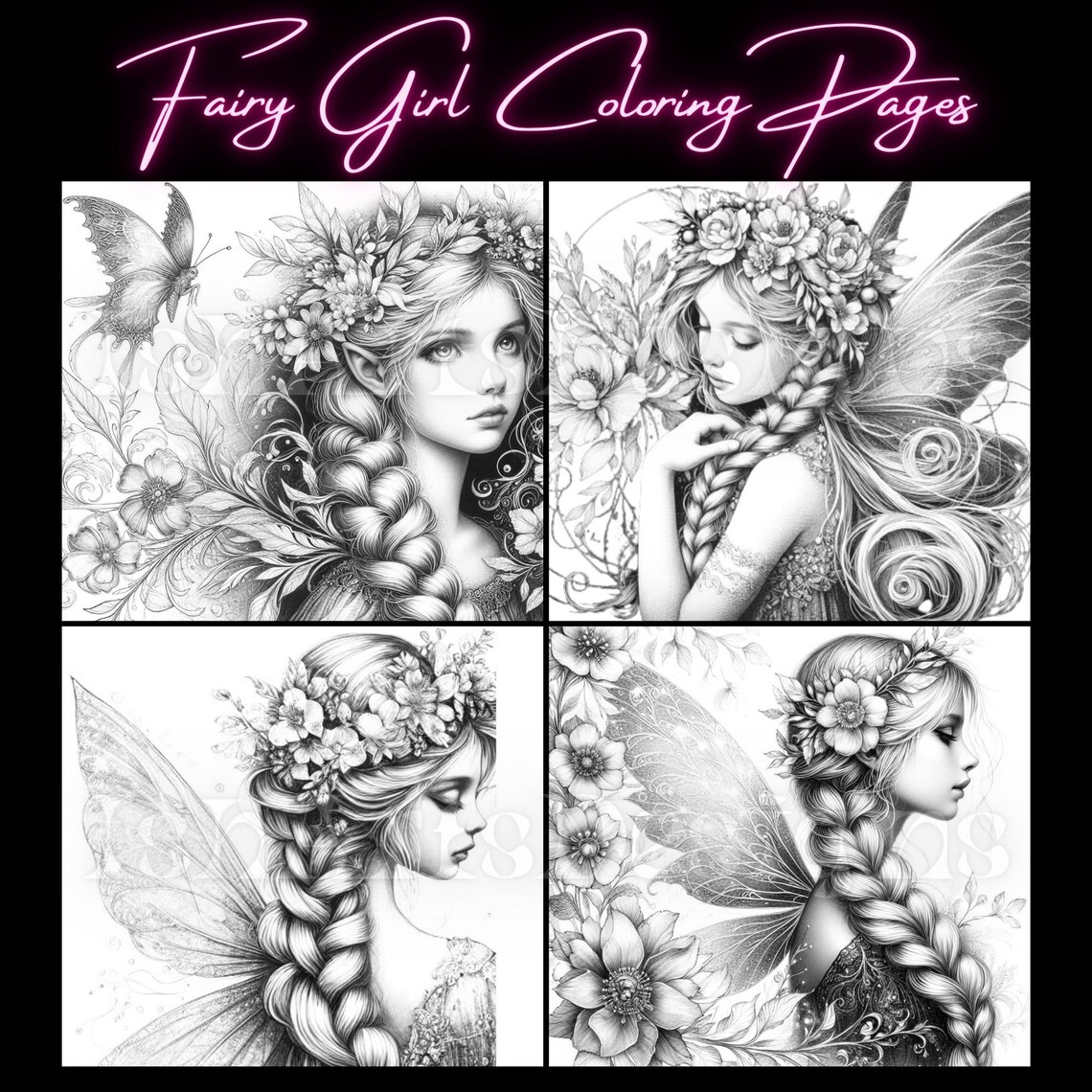 16 Fantasy Fairy Gir Coloring Pages High Quality Printable PDF, JPG ...