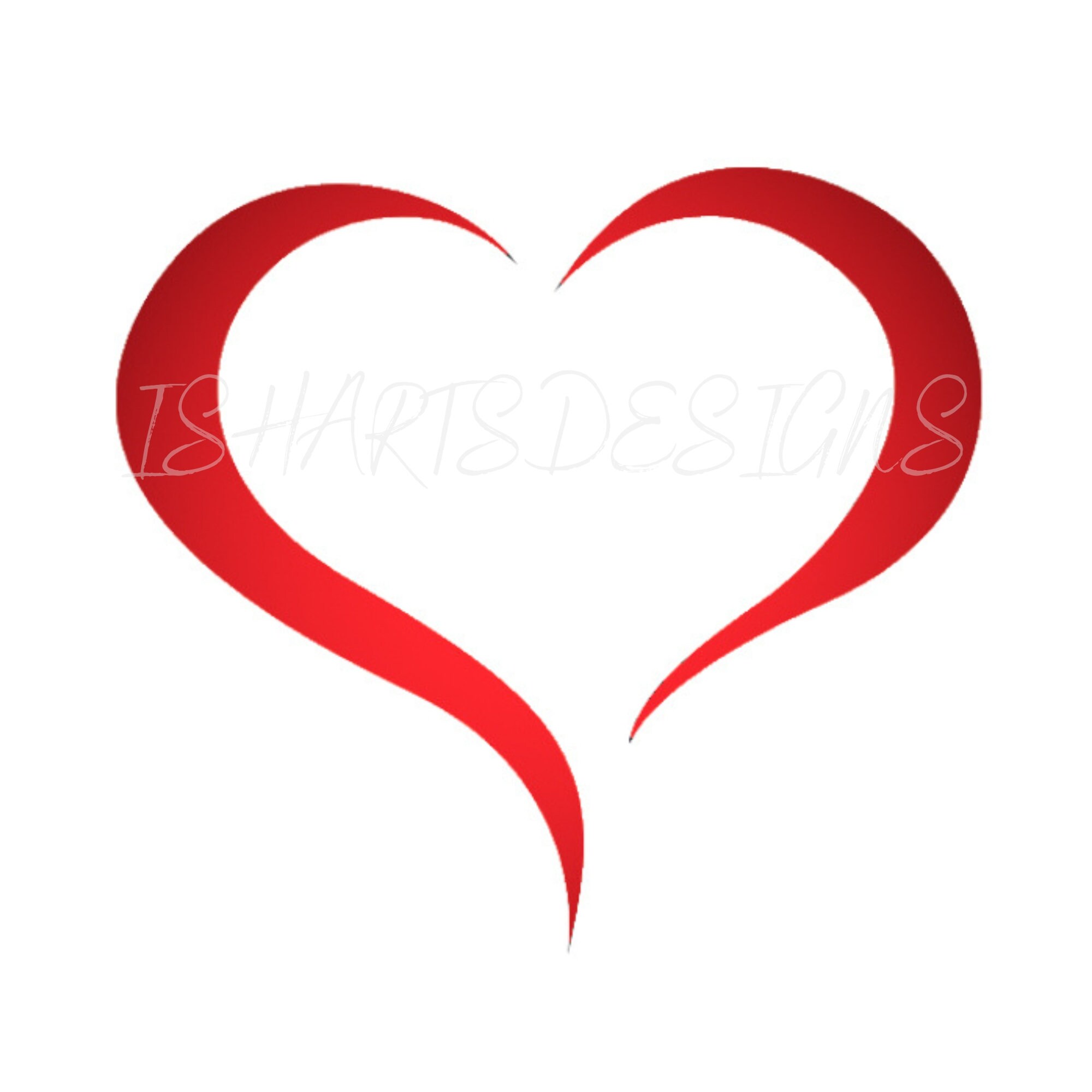 Red Open Heart SVG: Cricut Vector Cut File (digital Download) - Etsy