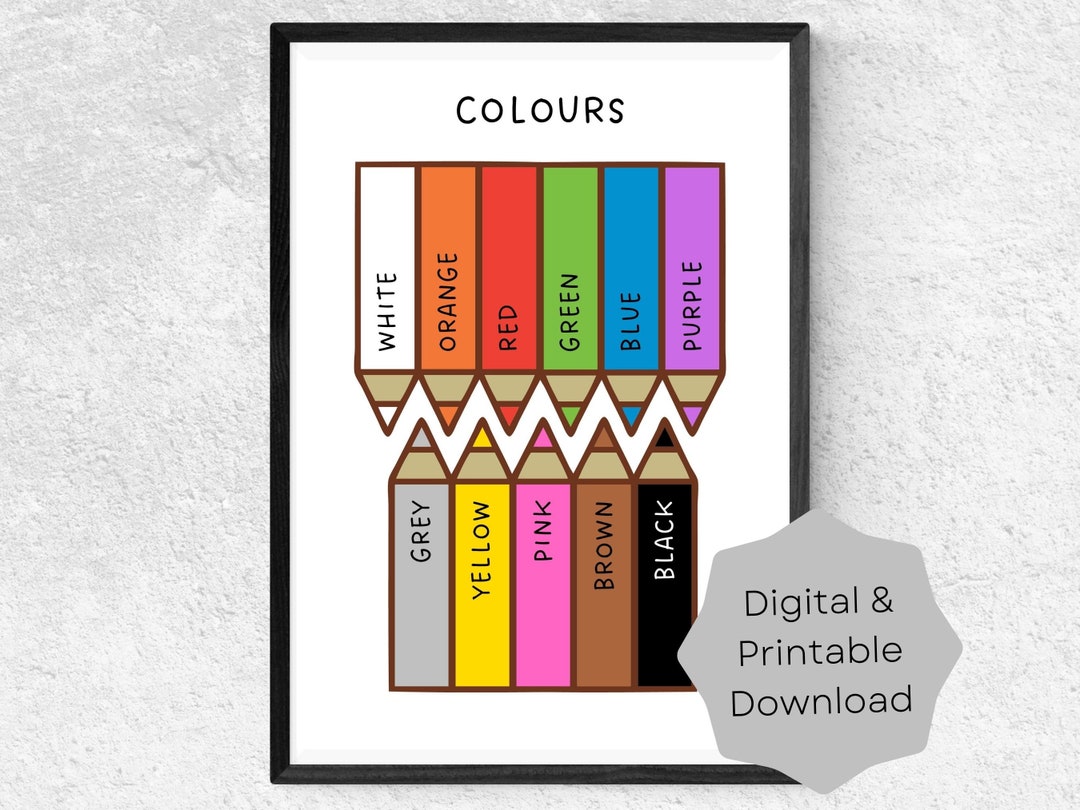 Printable Colours/colors Poster (bright) | Educational Classroom Home ...