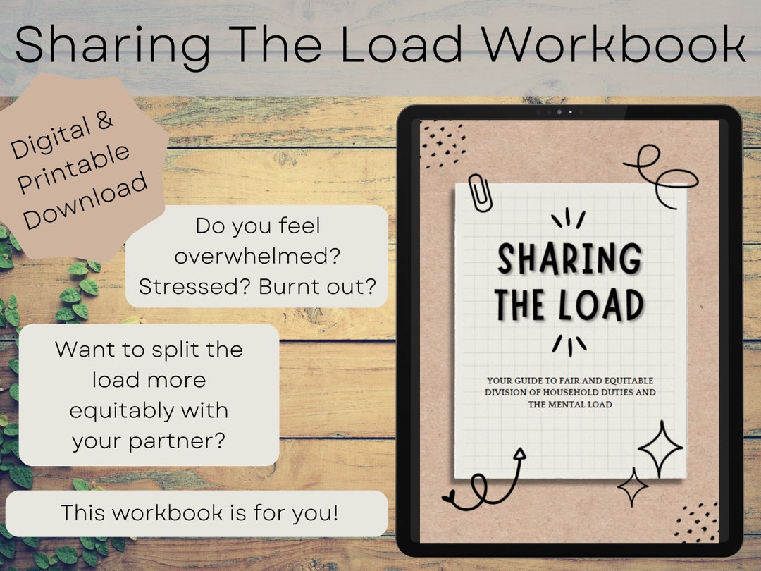Digital Sharing the Load Workbook | Printable Division of Duties ...