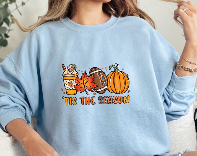 Tis the Season Sweatshirt, Fall Pumpkin Shirt, Football Shirts for ...