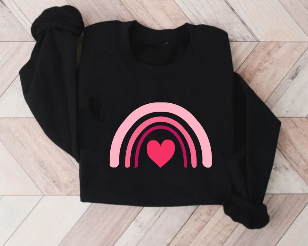 Rainbow Heart Sweatshirt, Lesbian Gay Bi Trans Sweatshirt, Gay Pride ...