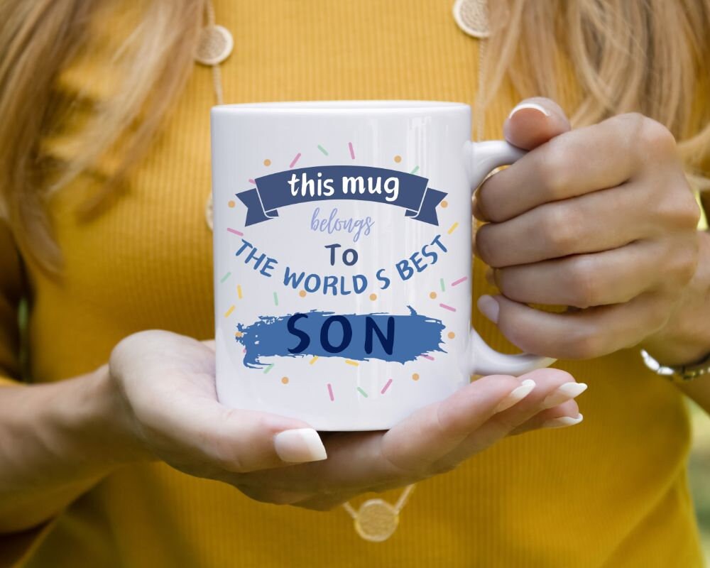 World's Best Son Mug, Joke Gift, Gift for Him, Happy Birthday Son Card ...
