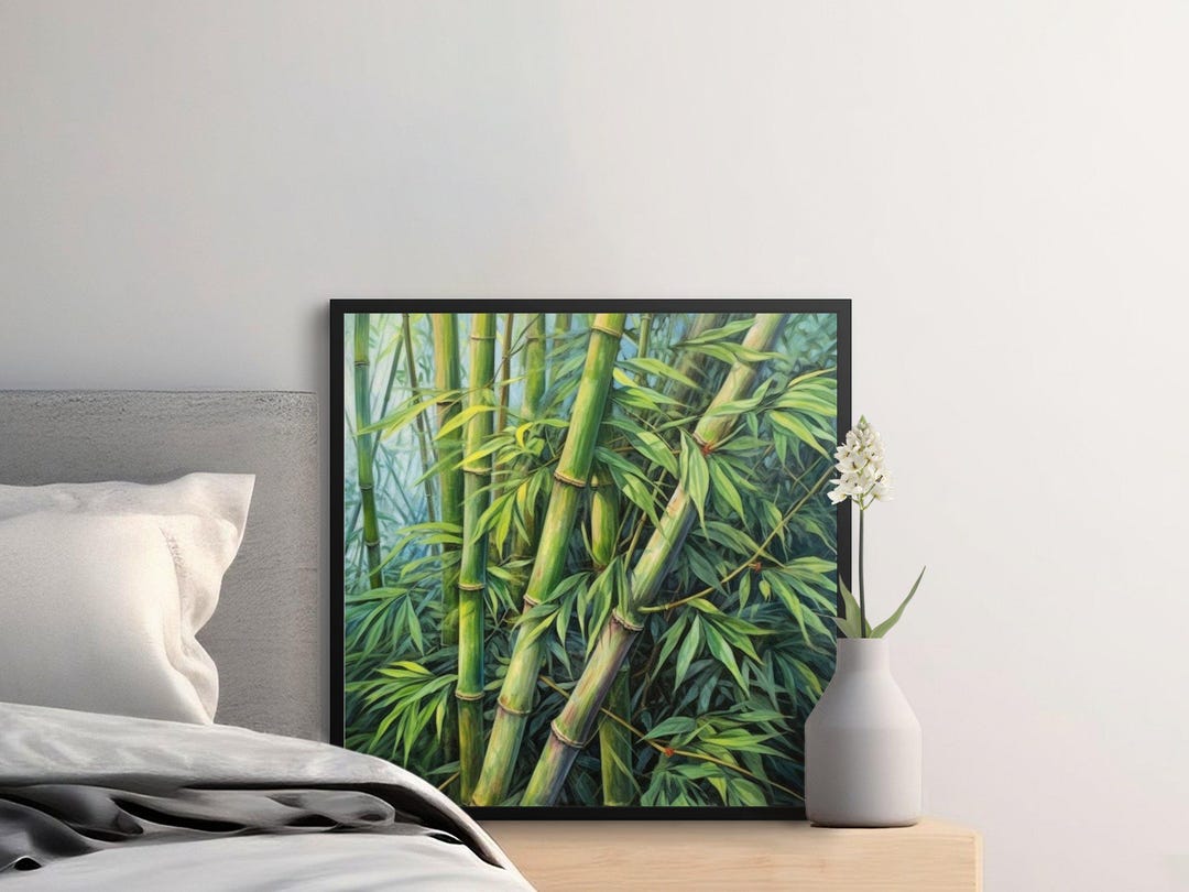 Bamboo Forest Digital Download, Nature Wall Art, Green Bamboo Print ...