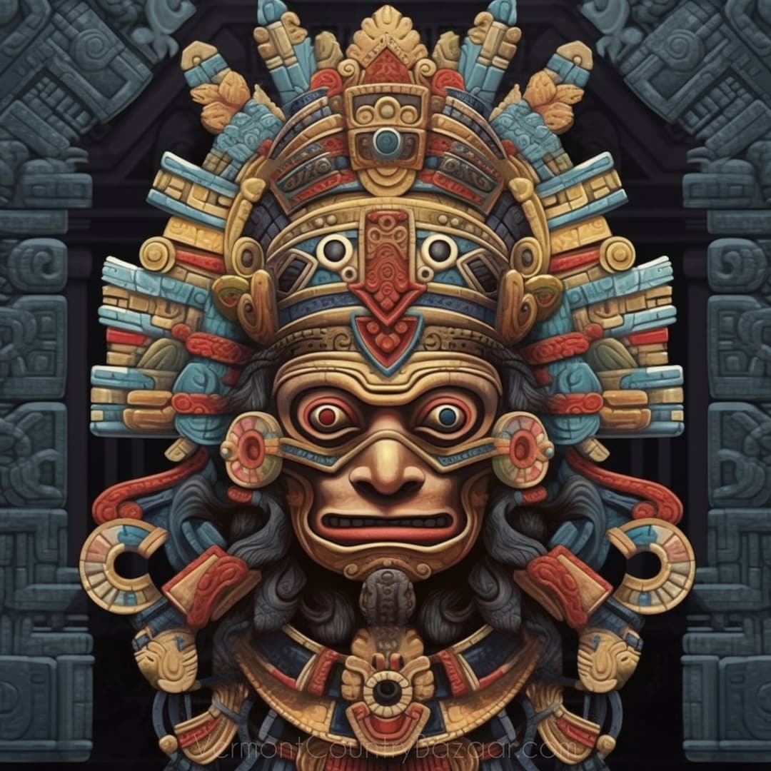 Mictlantecuhtliaztec, AI Digital Image, Art Download, Tshirts, Art ...