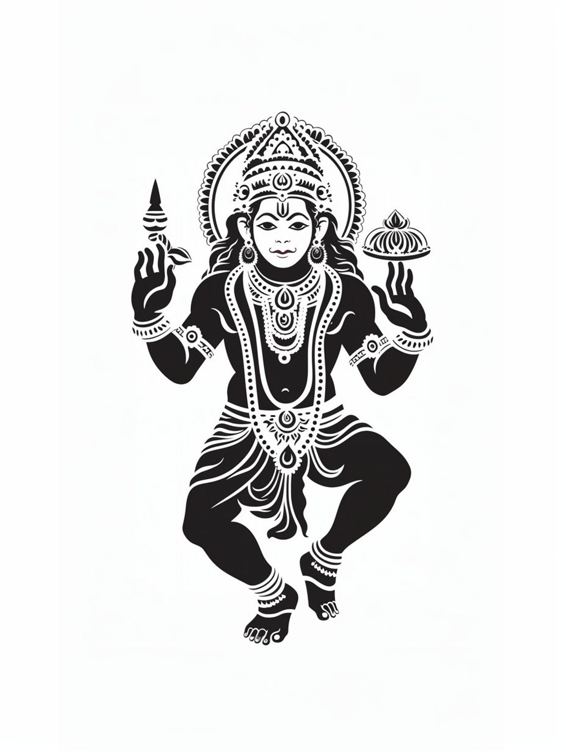 Hanuman in Stencil - Generative Image for Art, Graphic Design, Wall Art ...