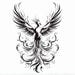 Pheonix Bird Line Drawing - Pheonix Rises From Ashes | PNG, SVG, JPG ...