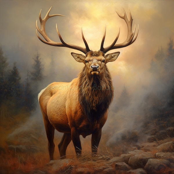 Elk Painting - Etsy