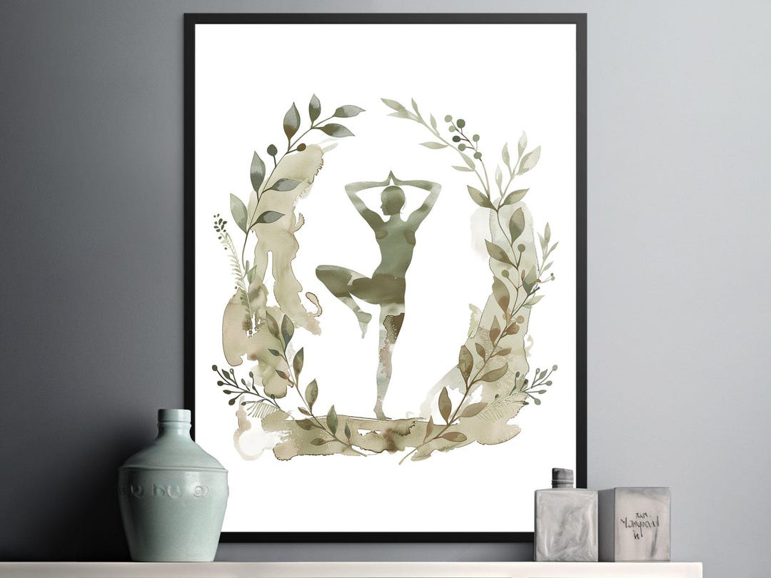 Yoga Pose Art Print, Digital Download Wall Art, Minimalist Yoga Decor ...