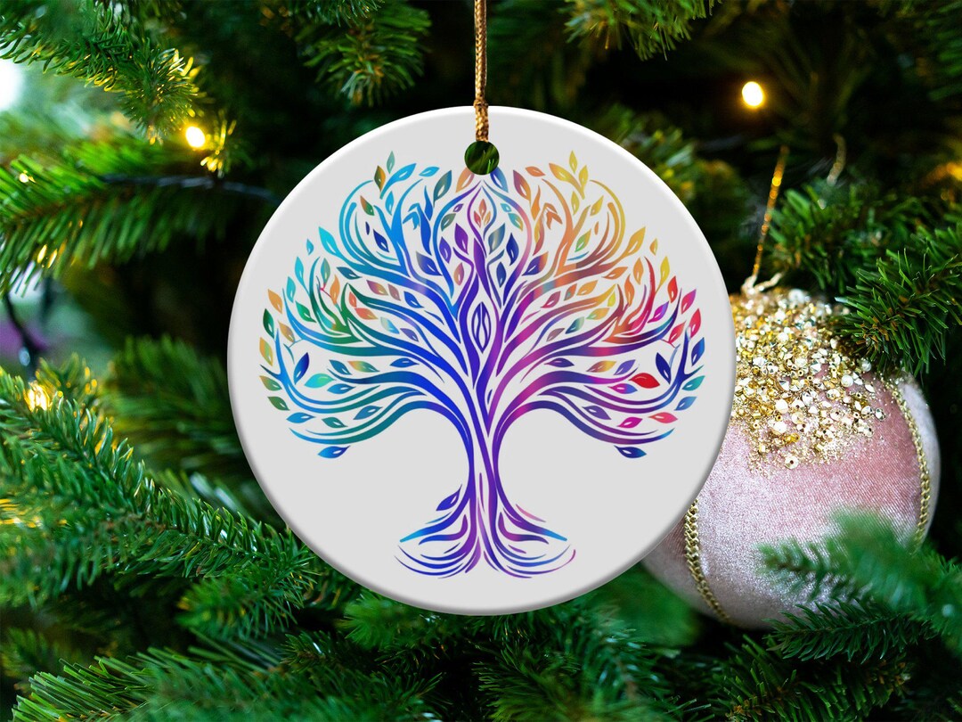 Tree of Life Ornament, Colorful Tree of Life Decor, Rainbow Tree of ...