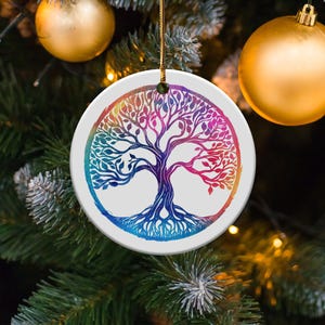 Tree of Life Ornament, Colorful Tree of Life Decor, Rainbow Tree of ...