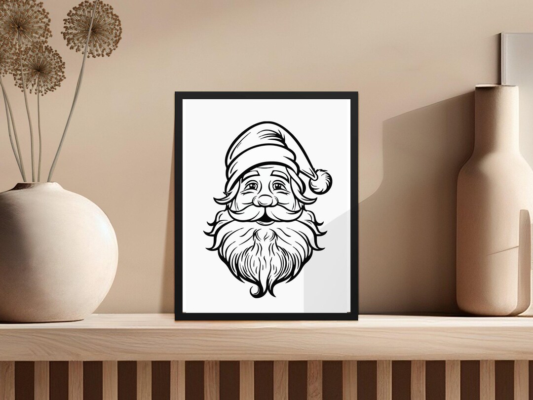 Santa Svg Christmas Design, Santa Claus Face Digital Art, Santa Vector ...