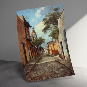 Colonial Mexico Street Scene, Digital Download Art Print, Vintage ...