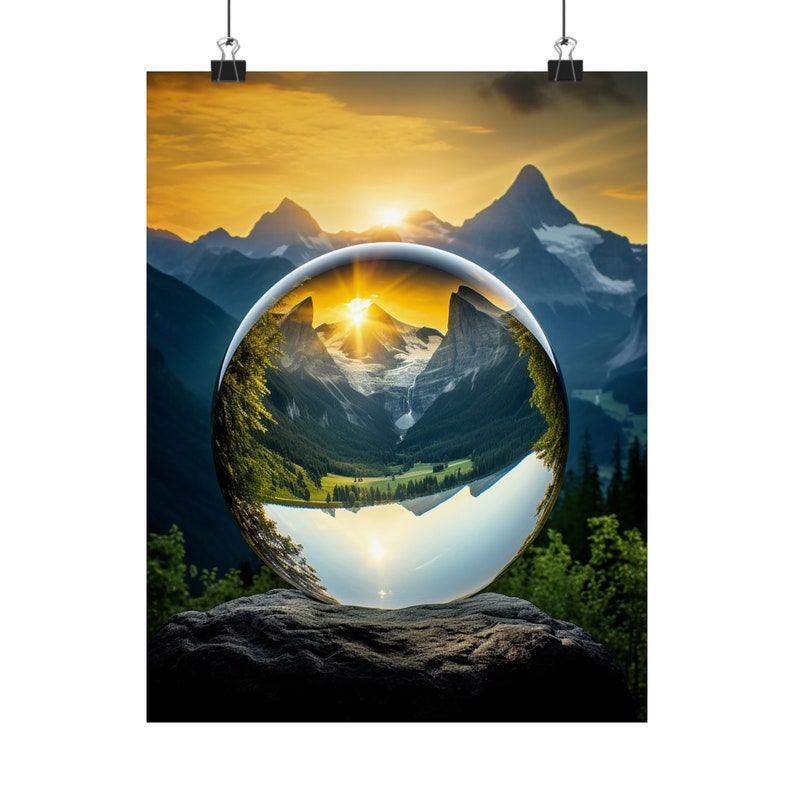 Glass Sphere Imagination Vista De Campo Matte Vertical Posters - Etsy
