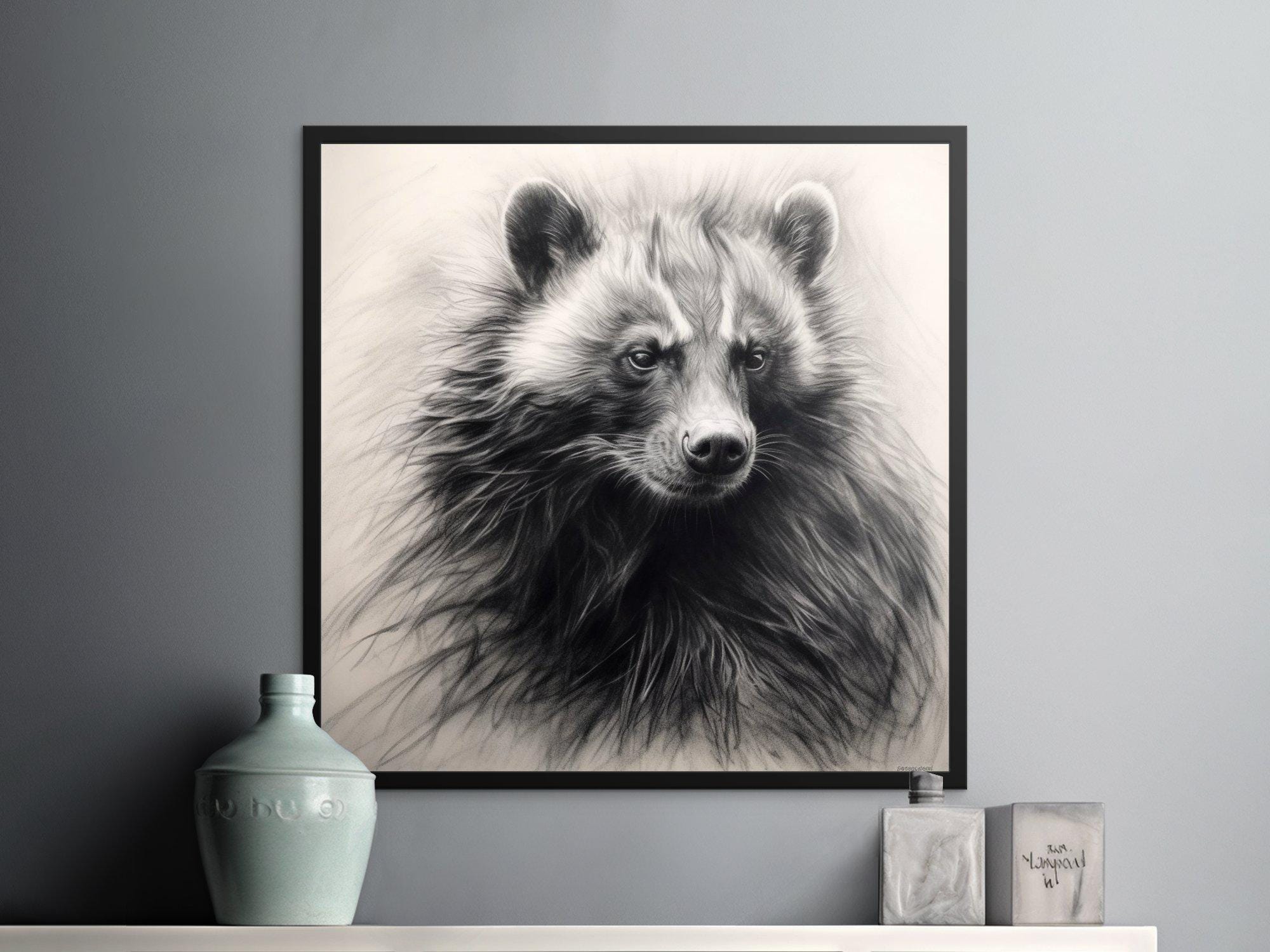 Wolverine Wall Art Print, Digital Animal Illustration, Modern Wildlife ...