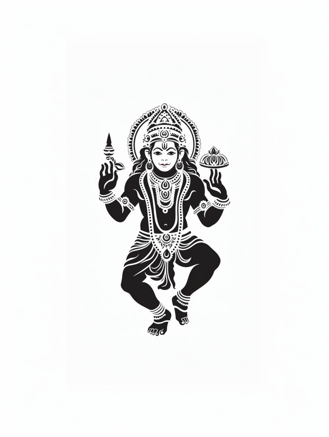Hanuman in Stencil - Generative Image for Art, Graphic Design, Wall Art ...