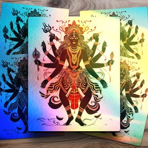 Goddess Kali Digital Art Print, Hindu Goddess Wall Decor, Spiritual ...