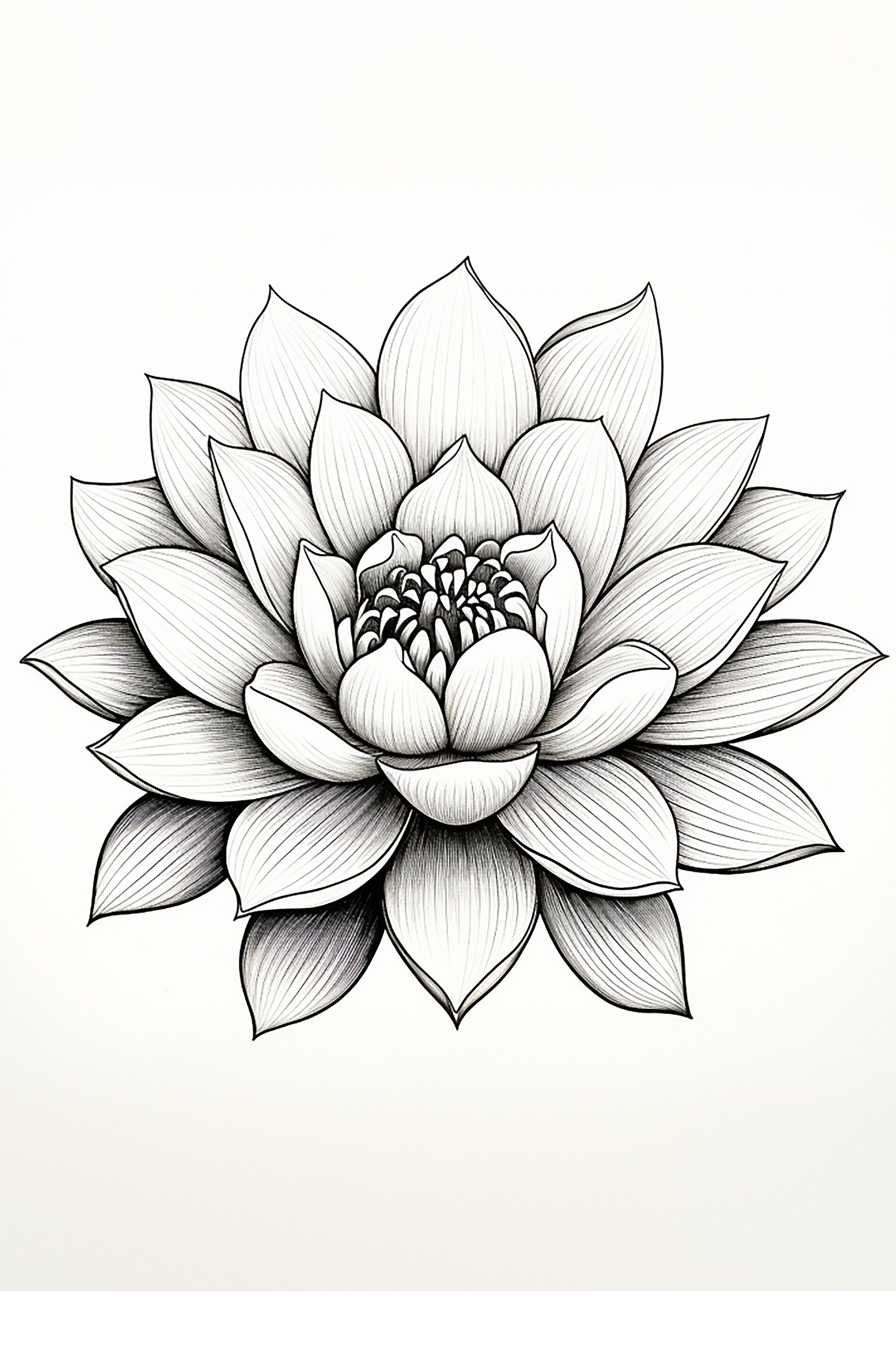 Black and White Lotus Flower Digital Print, Minimalist Floral Wall Art ...