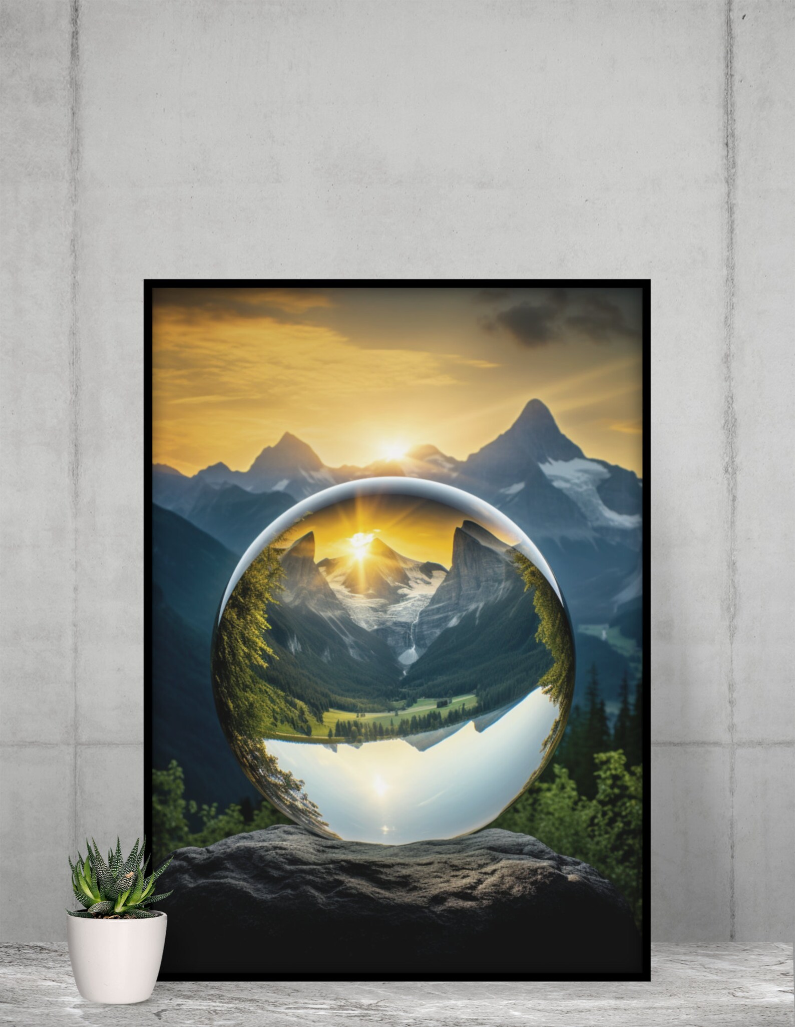 Glass Sphere Imagination Vista De Campo Matte Vertical Posters - Etsy