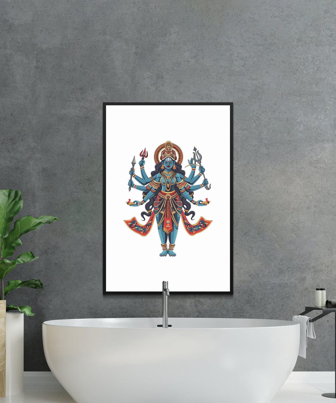 Hindu Goddess Kali Artwork, Printable Wall Art, Digital Hindu Art ...