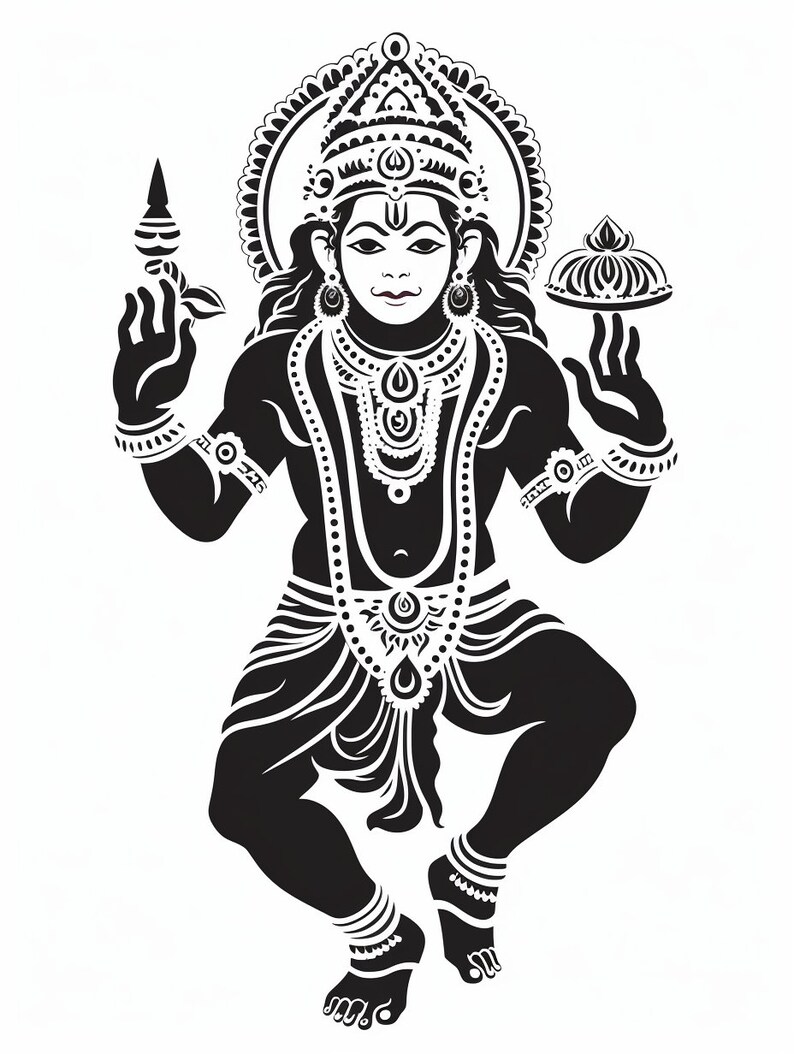 Hanuman in Stencil - Generative Image for Art, Graphic Design, Wall Art ...